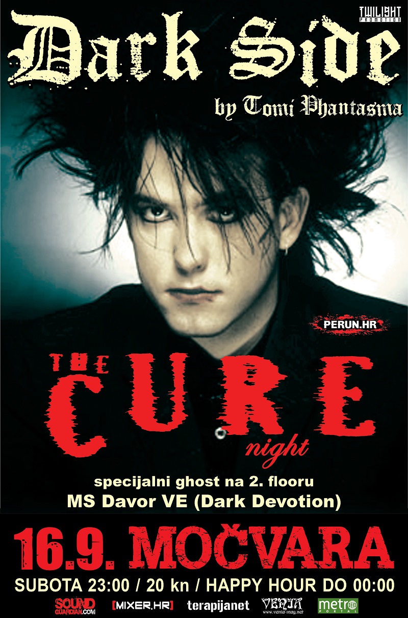 Dark Side Party: The Cure Night 16.9. u Močvari | ROCKOGRAPHY MAGAZIN